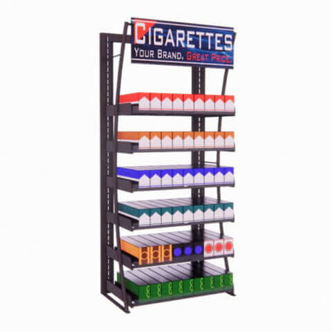 Custom Metal Tobacco Fixtures and Cigarette Display Shelving